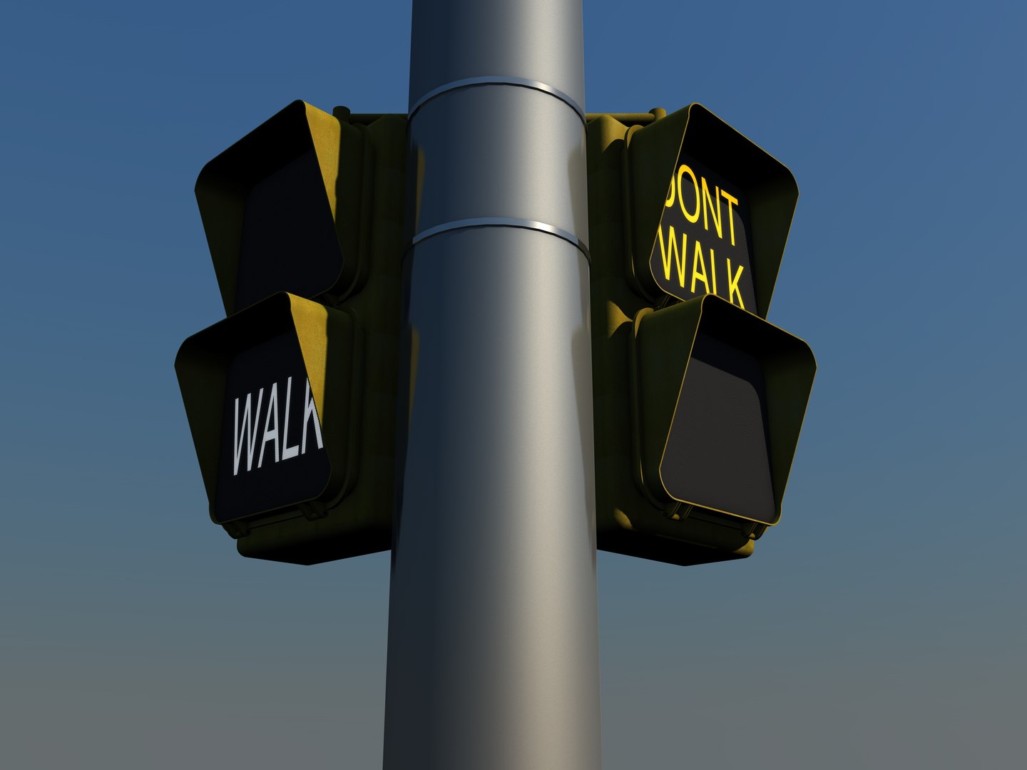 Street Lights Crosswalk Signs 3d Model