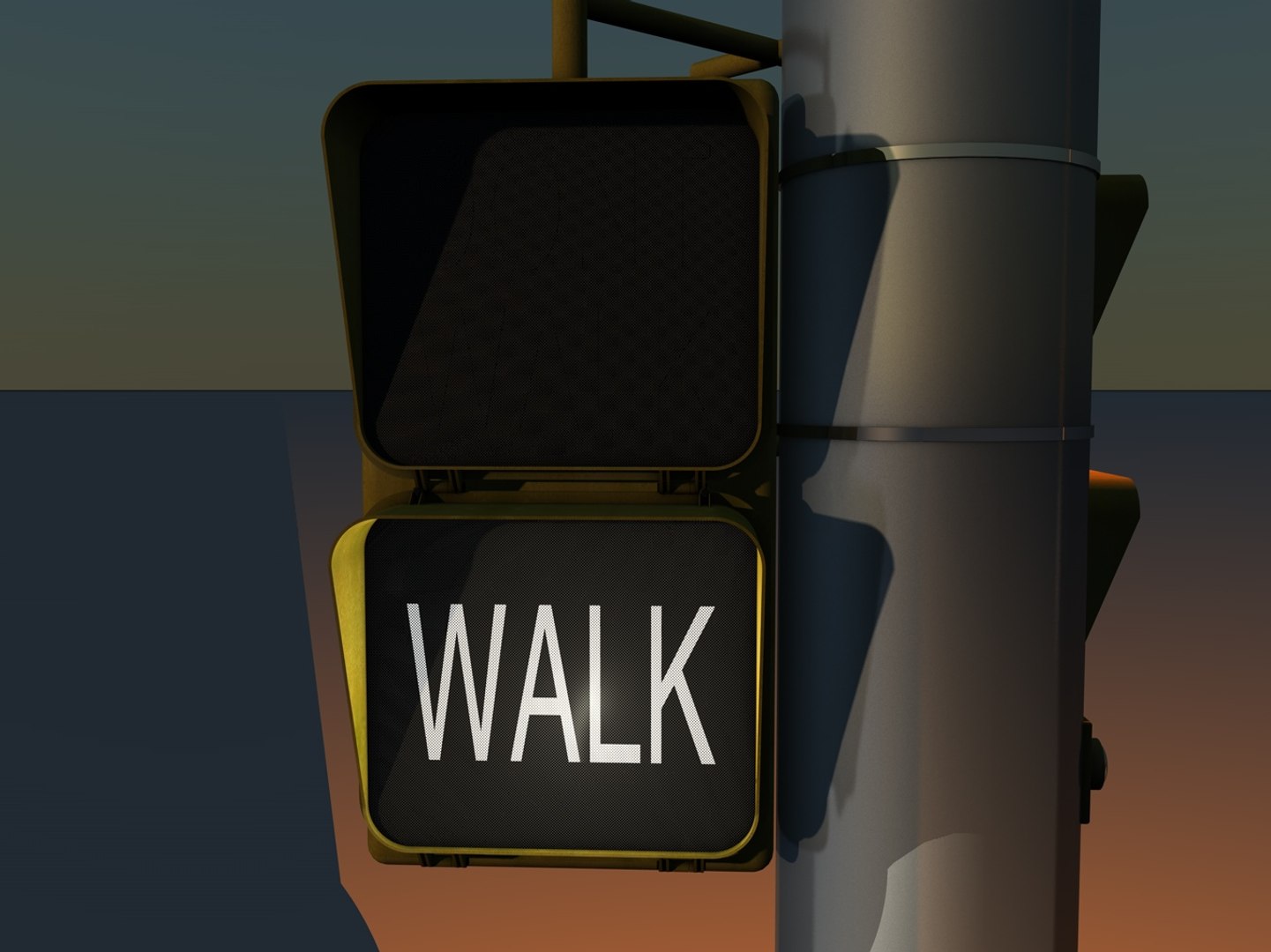 Street Lights Crosswalk Signs 3d Model