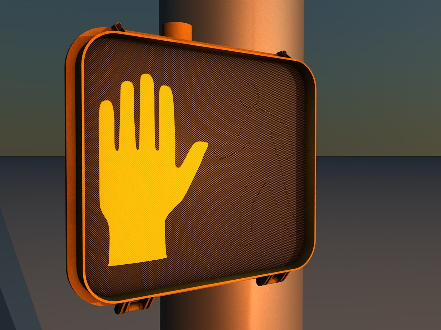 Street Lights Crosswalk Signs 3d Model