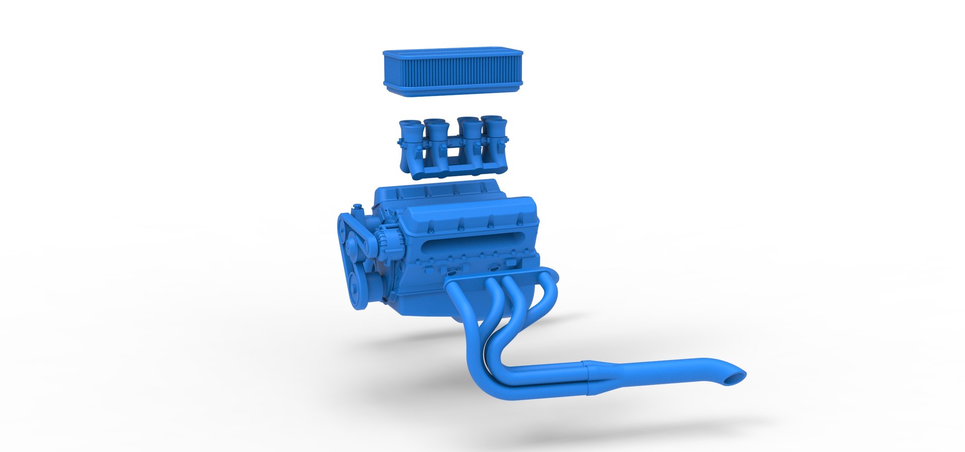 Engine Of Silver Crown Car Scale 1 To 25 Model - TurboSquid 2520059