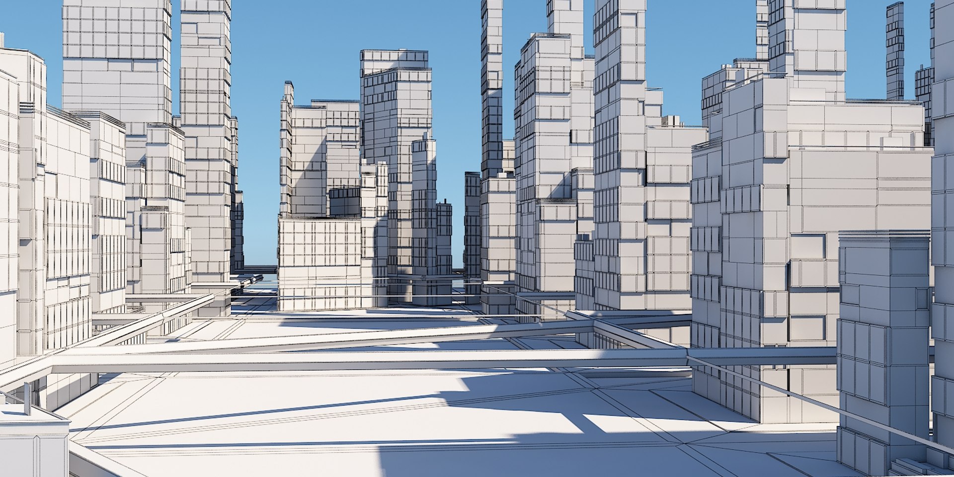 Futuristic City Cityscape Model - TurboSquid 1452696