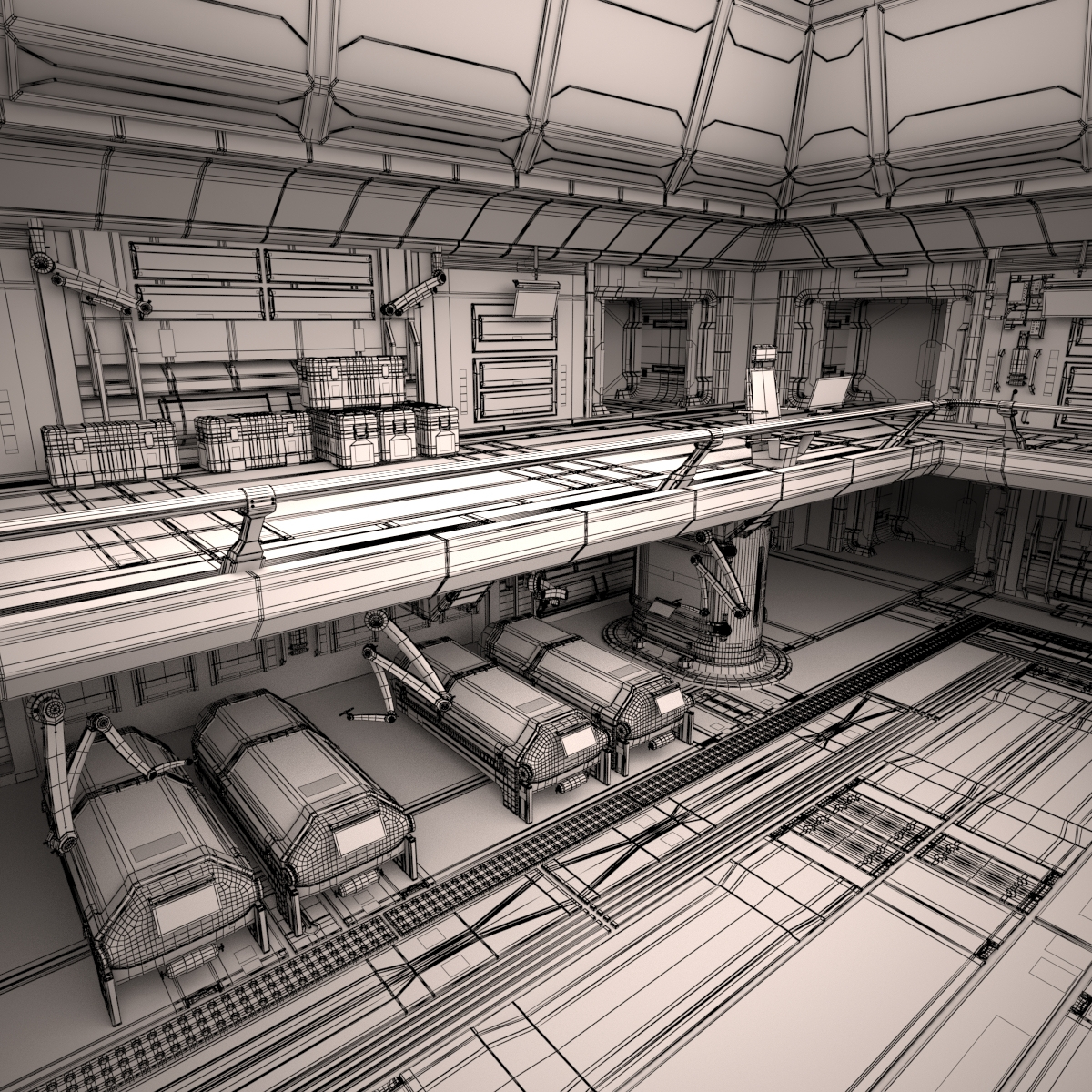 Futuristic sci fi laboratory 3D - TurboSquid 1153894