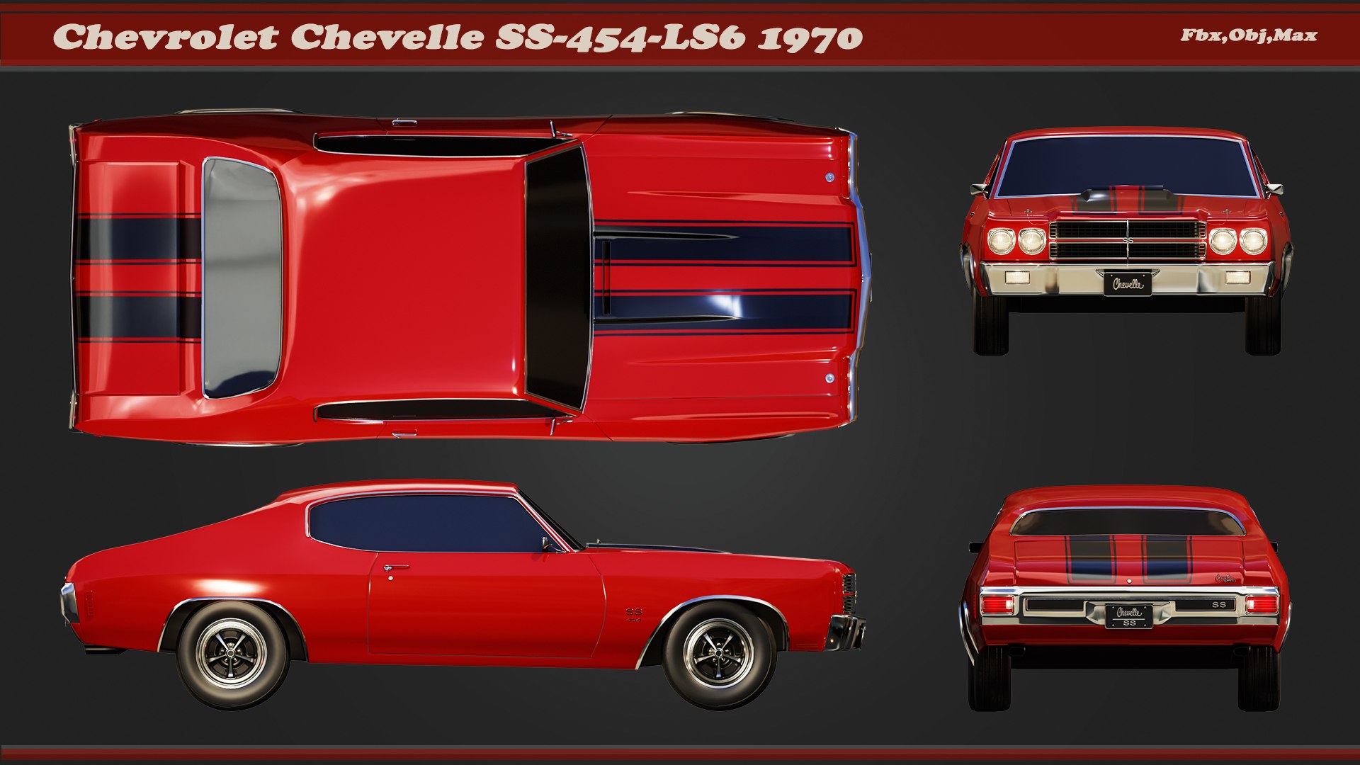 3D Chevrolet Chevelle SS-454 1970 - TurboSquid 2088329