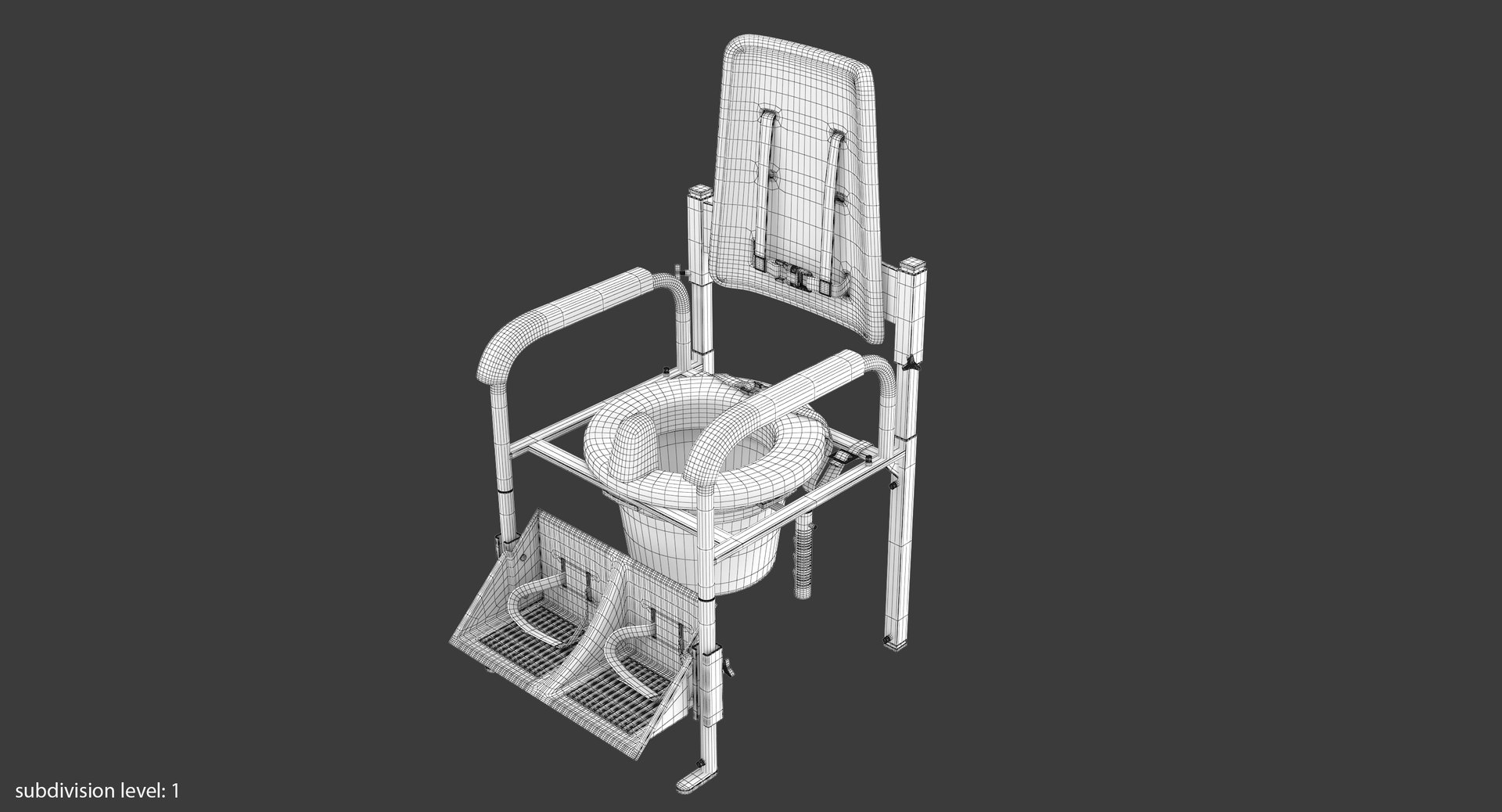 3d Model Columbia Hi-back Positioning Commode