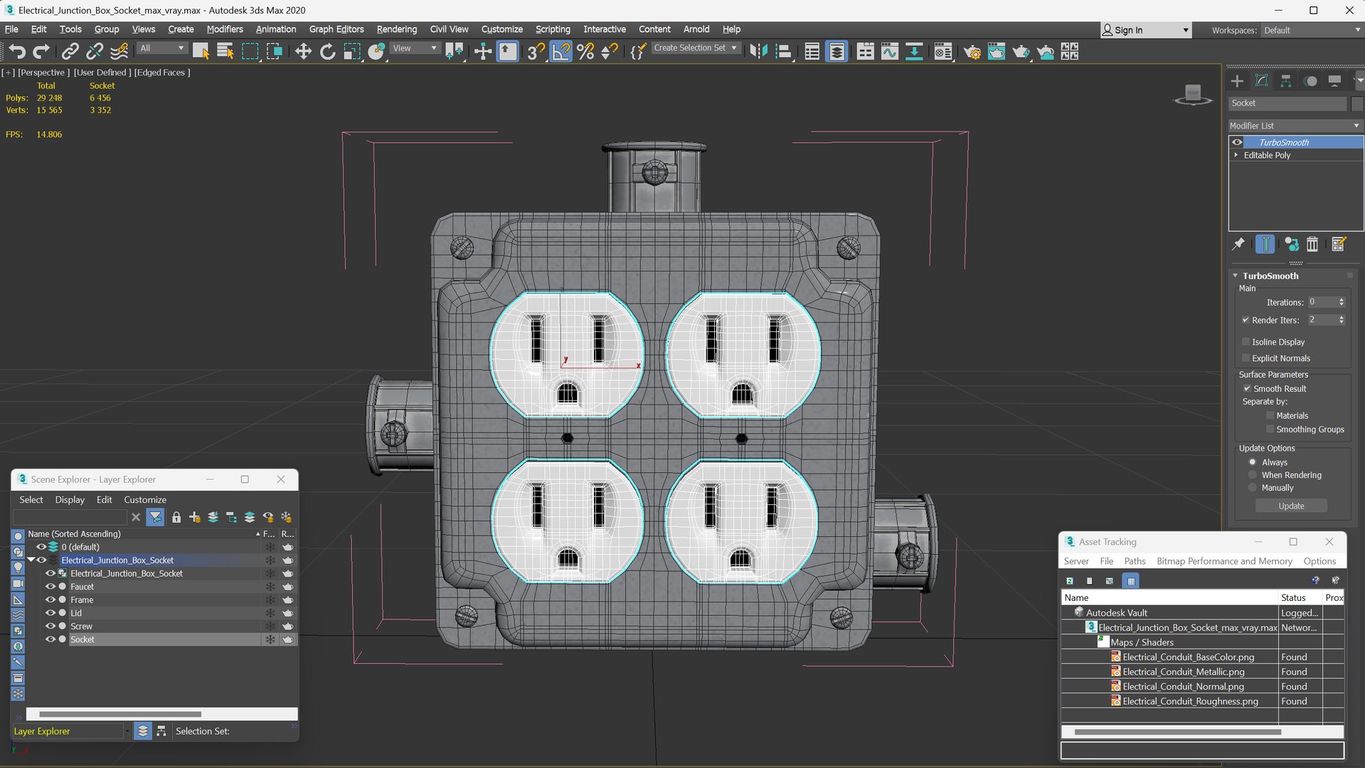 Electrical Junction Box Socket 3D - TurboSquid 2347622