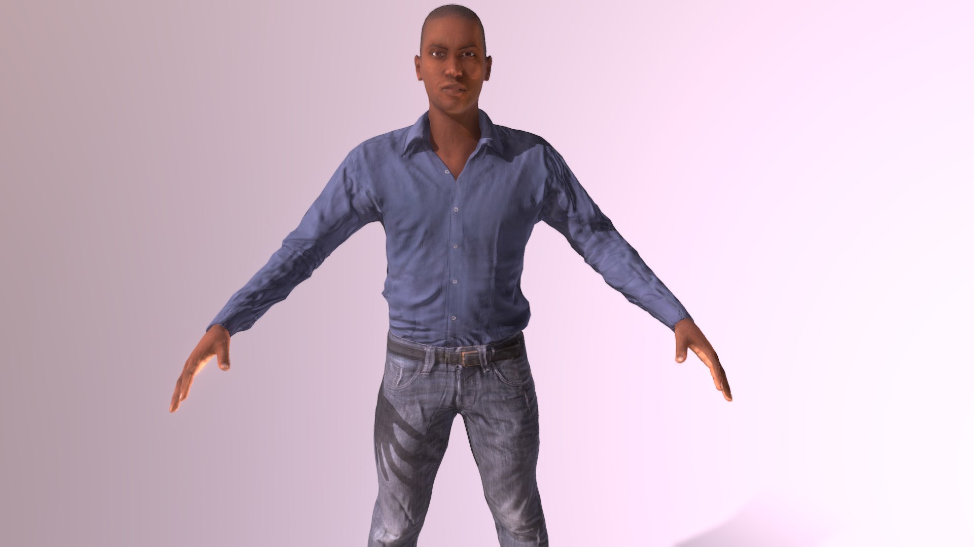 3D Black Human Male Model - TurboSquid 2324601