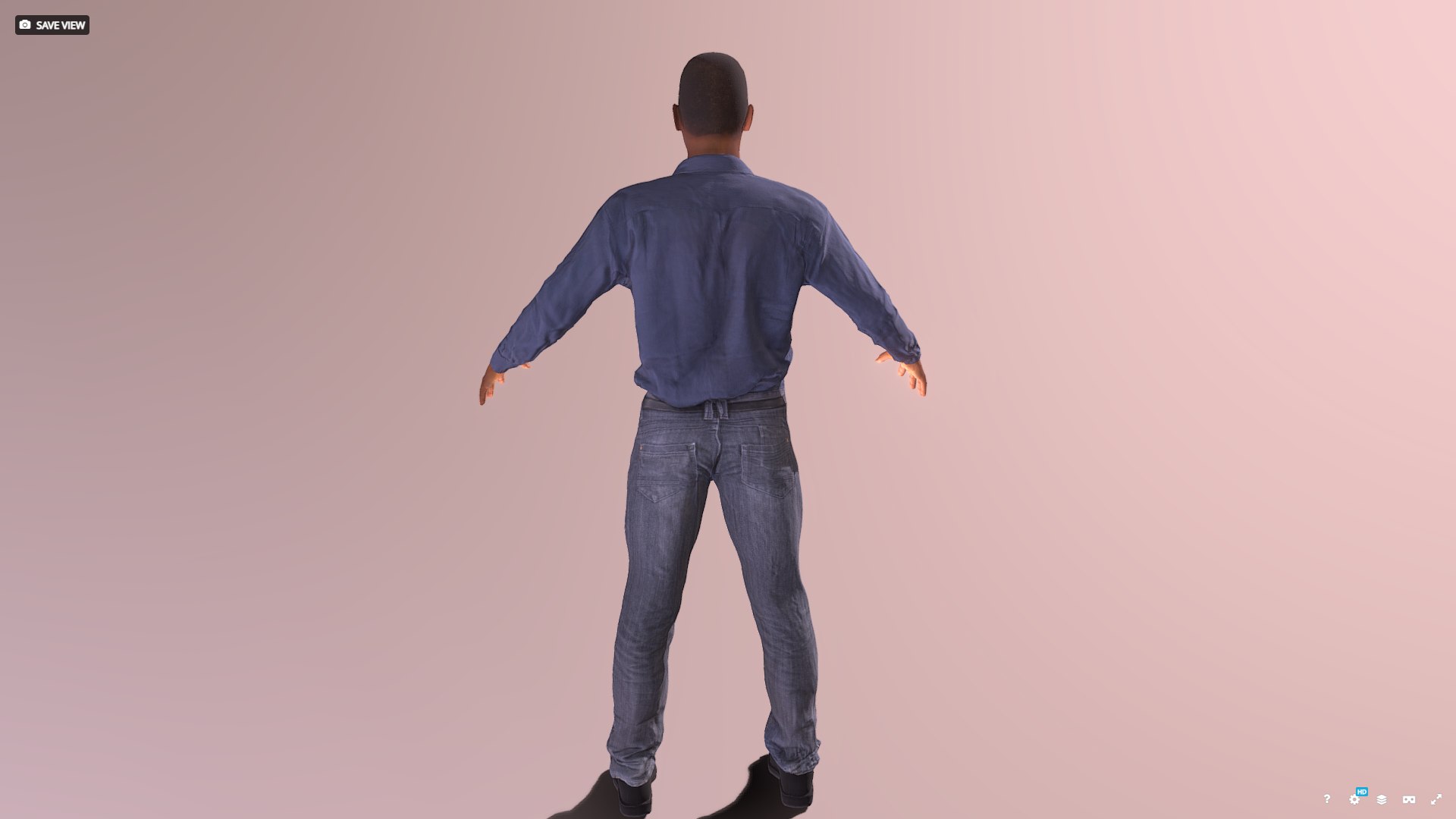 3D Black Human Male Model - TurboSquid 2324601