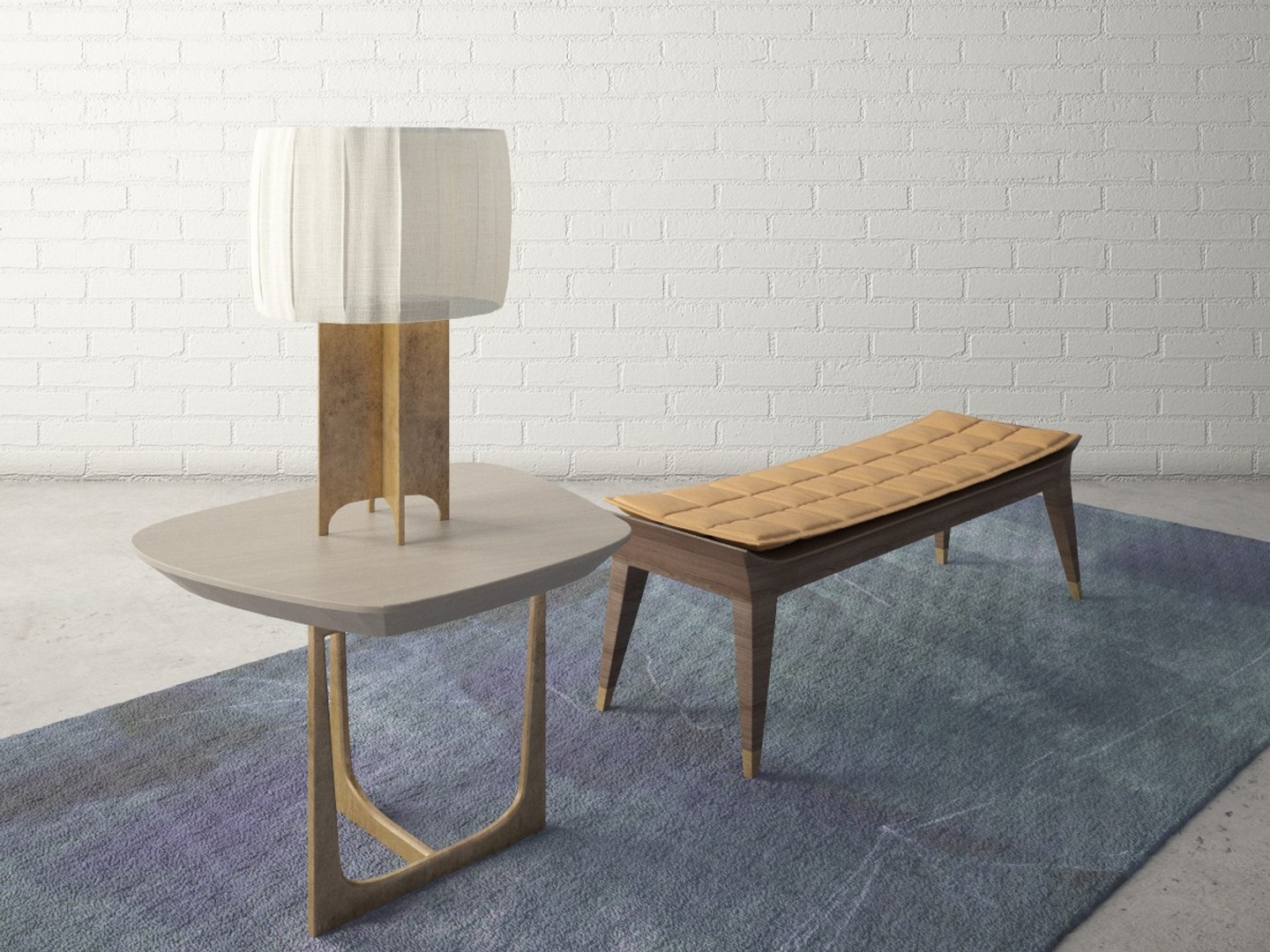 3d model of custom designed bench lamp