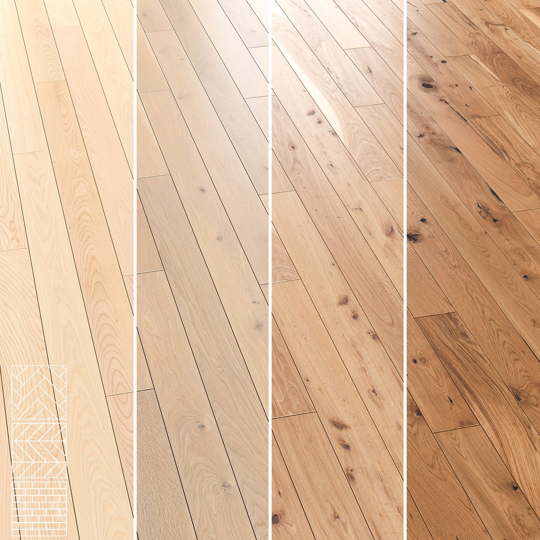 3D Boen Oak Ash Parquet Set 06 - 5 Pro Layouts Herringbone-Chevron ...