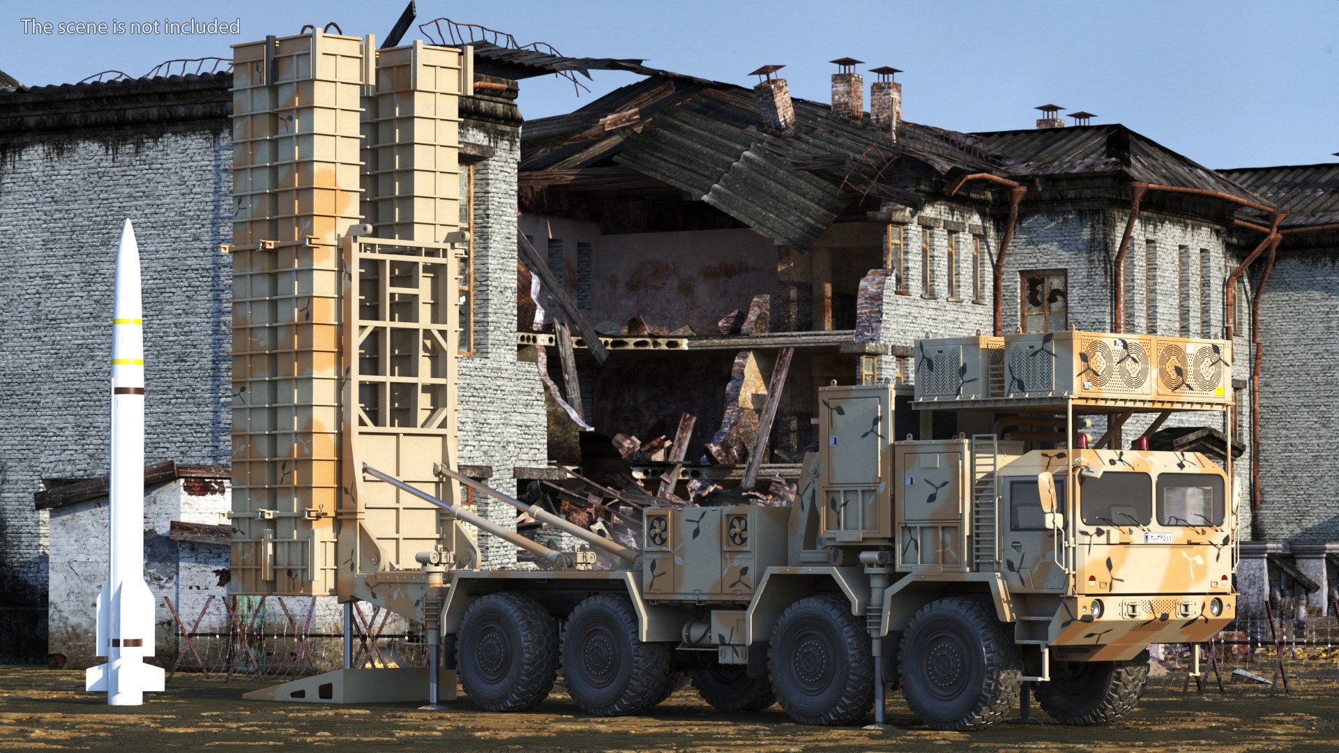 Iranian Bavar 373 Air Defense System On Ready With Missile 3D Model ...