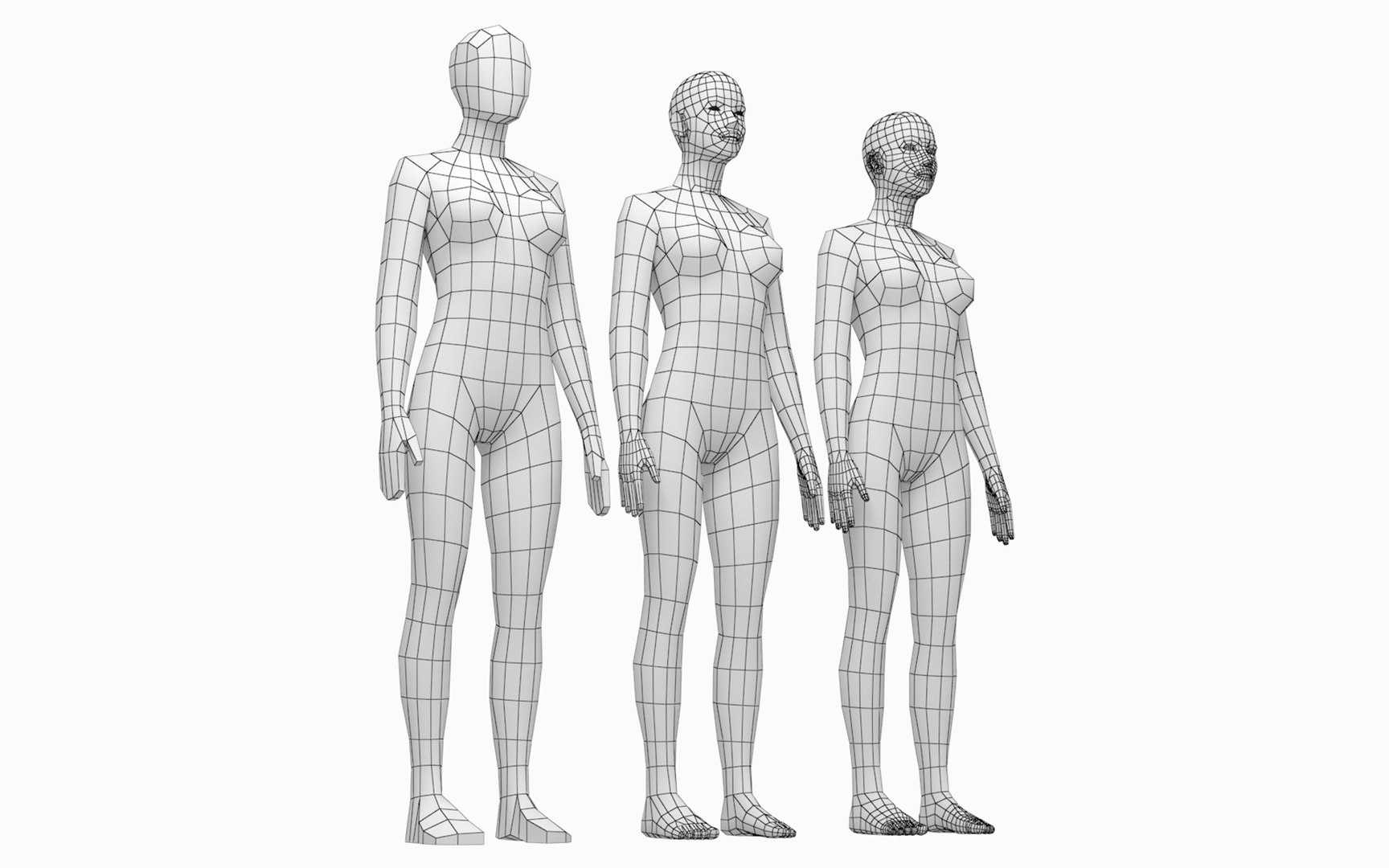 Natural Female In Rest Pose Base Mesh Model - TurboSquid 2124763