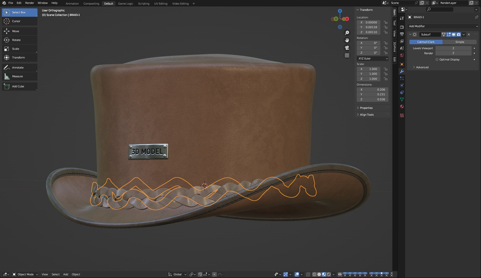 3D Top Hat Model - TurboSquid 2303802