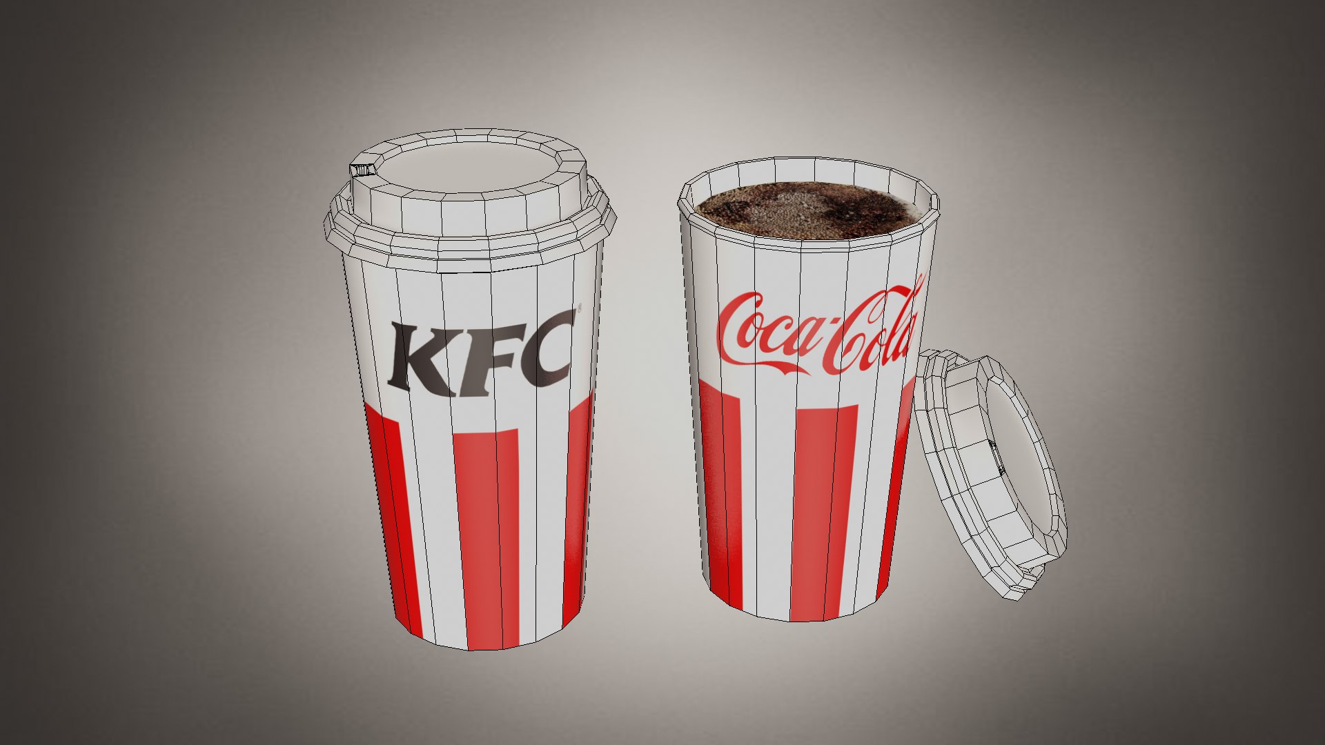 3D Paper Cup KFC - 3 Objects - Low Poly - TurboSquid 1728577