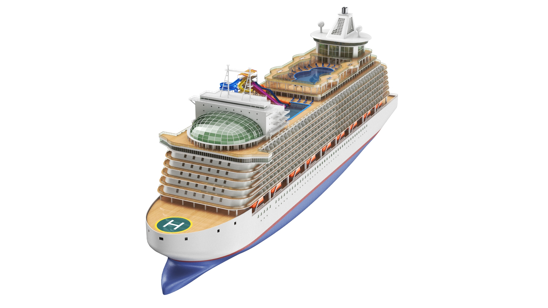 Detailed Cruise Ship 3D Model - TurboSquid 2262343