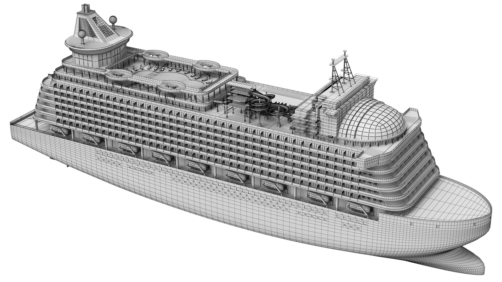 Detailed Cruise Ship 3D Model - TurboSquid 2262343