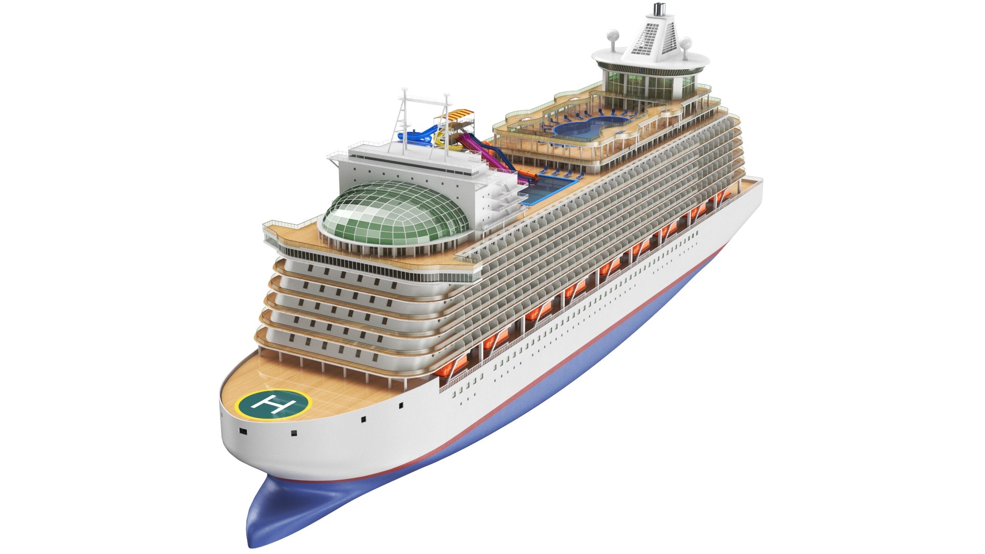 Detailed Cruise Ship 3D Model - TurboSquid 2262343