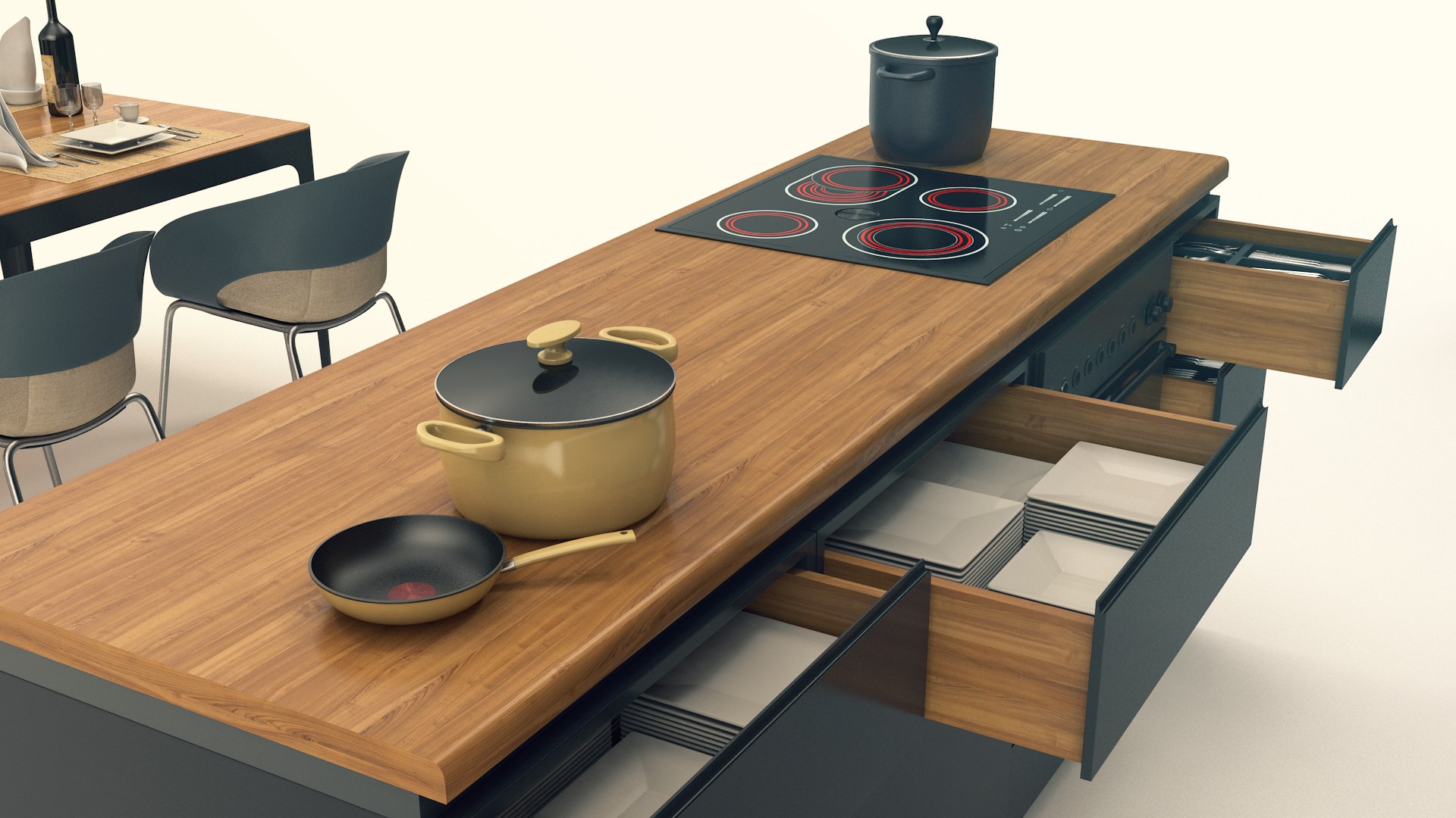 3D Kitchen Furniture Set - TurboSquid 1603648