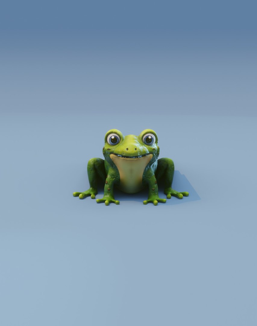 3D Cartoon Frog Model - TurboSquid 1740263