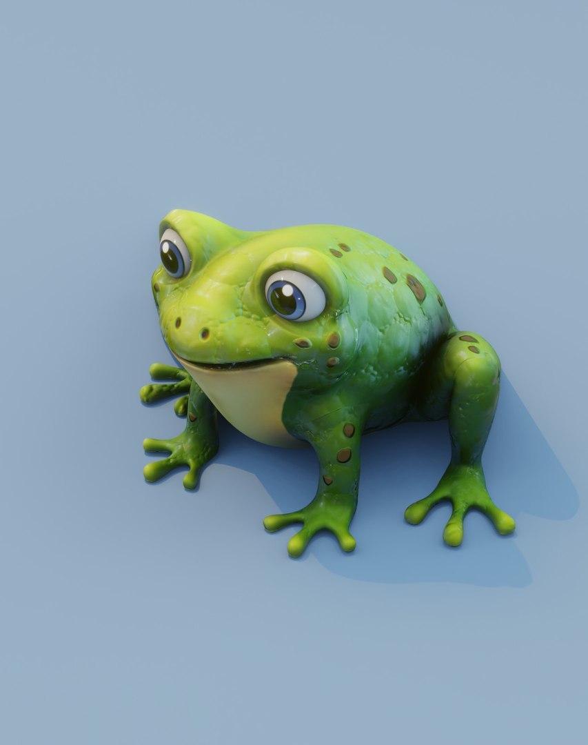 3D Cartoon Frog Model - TurboSquid 1740263