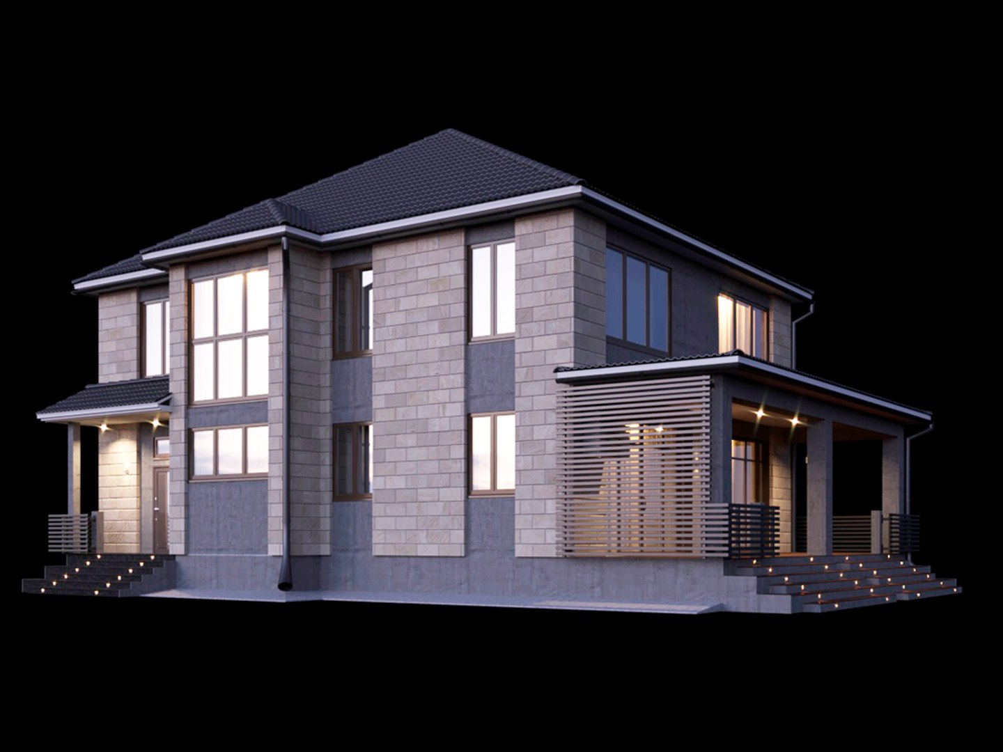 Two-storey House Terrace 3D Model - TurboSquid 1344158