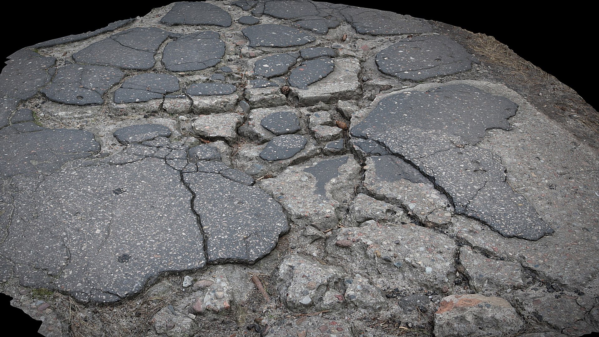 Asphalt Destroyed Road Debris Part5 Photogrammetry 3D Model ...