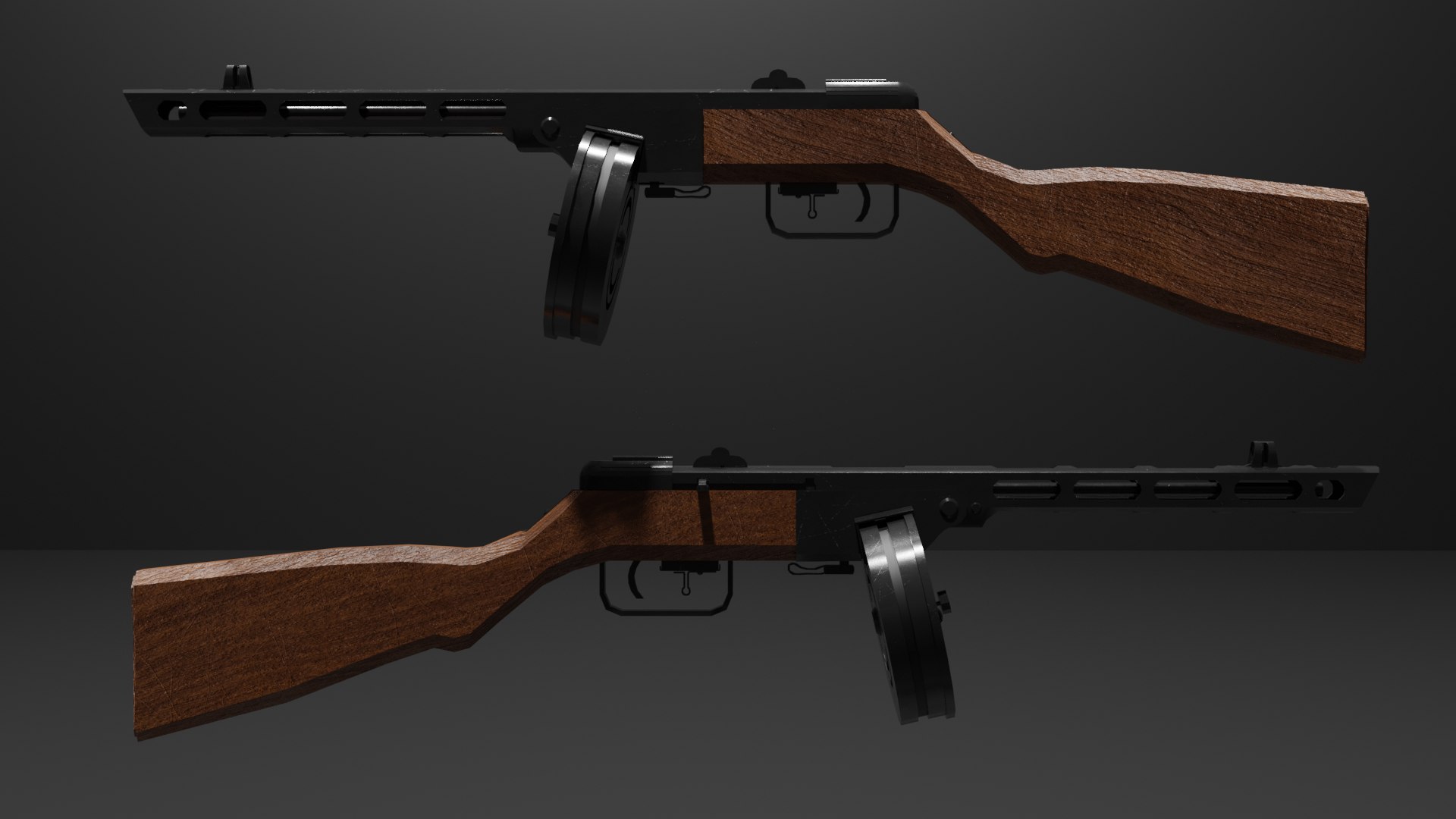 Low-Poly PPSH-41 3D - TurboSquid 2012655