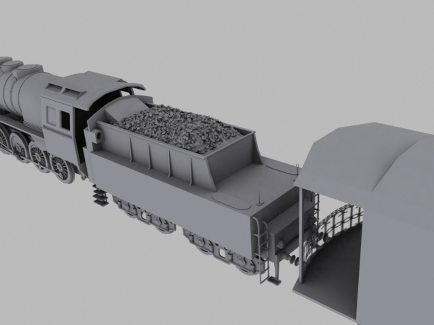 Steam Locomotive 3d Model