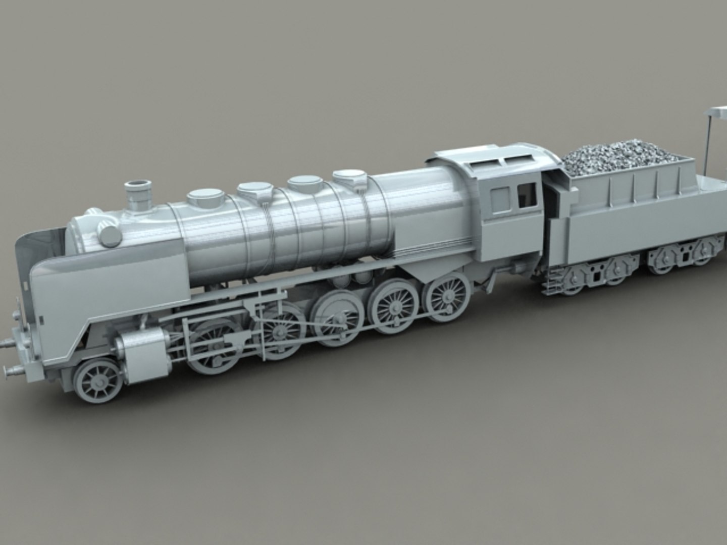 Steam Locomotive 3d Model