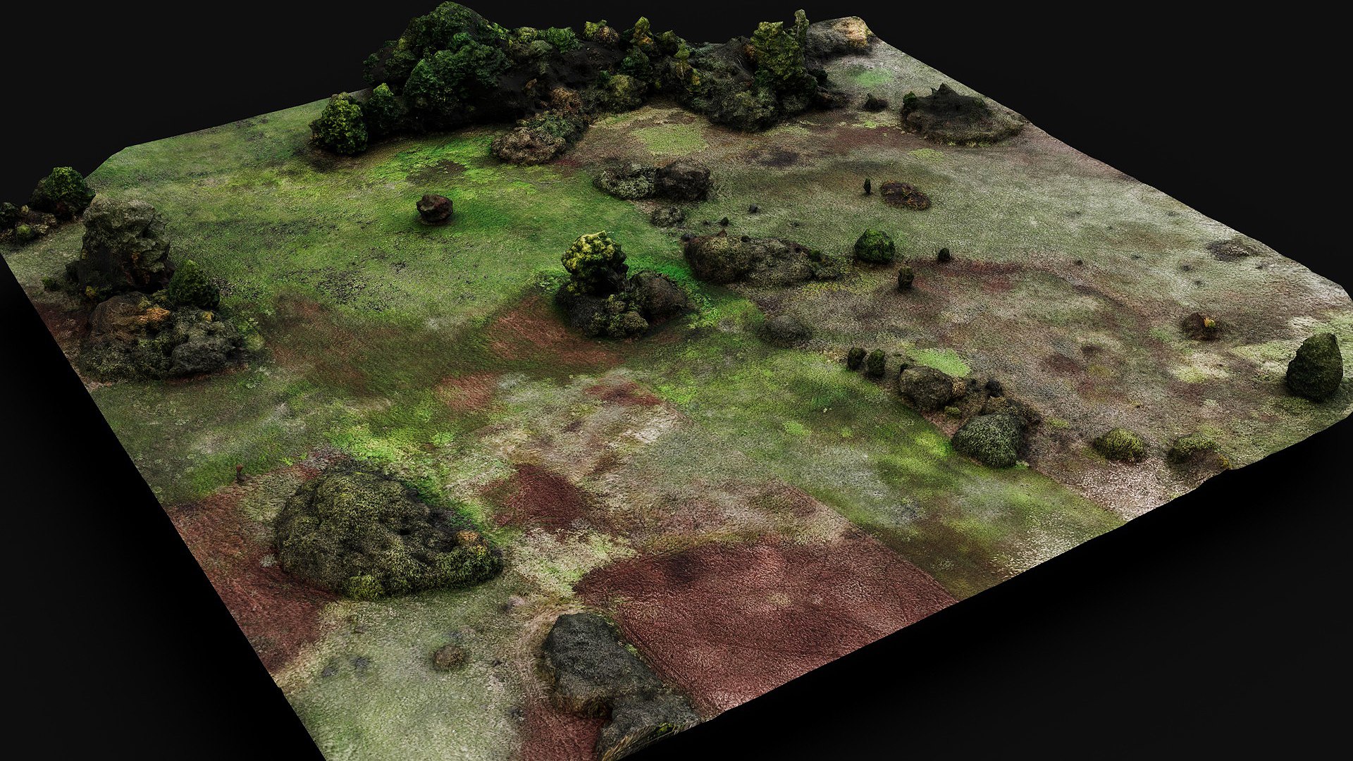 Grass Field Forest Terrain Area Drone Photogrammetry 3D Model ...