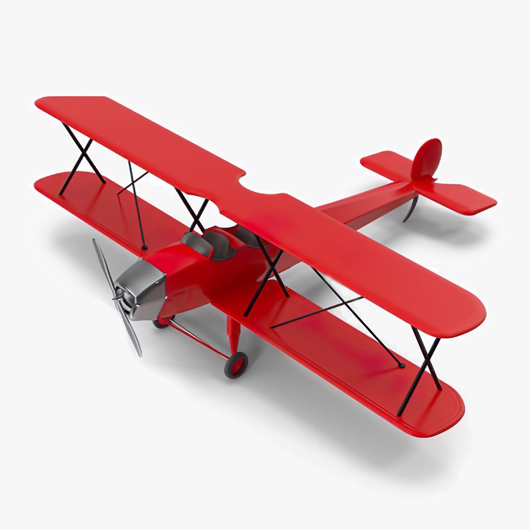 Red Retro Airplane 3D model - TurboSquid 2020533