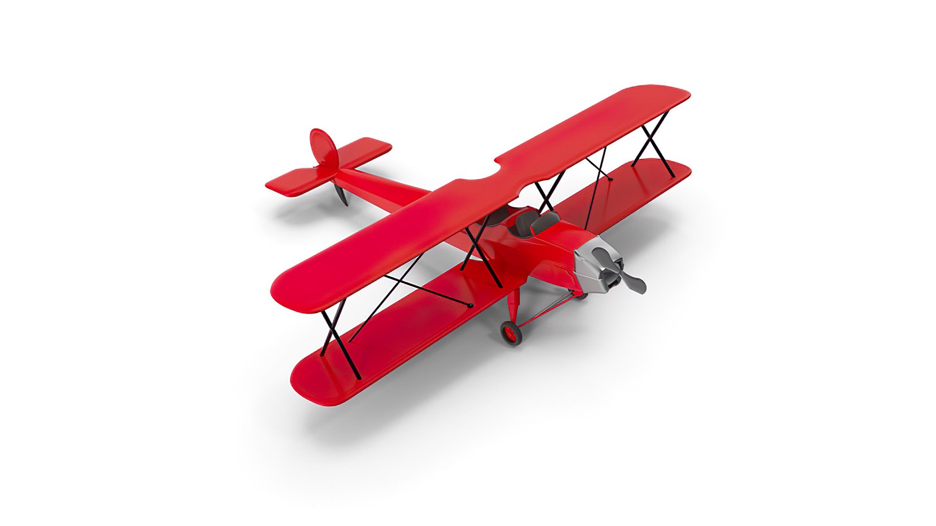 Red Retro Airplane 3D model - TurboSquid 2020533