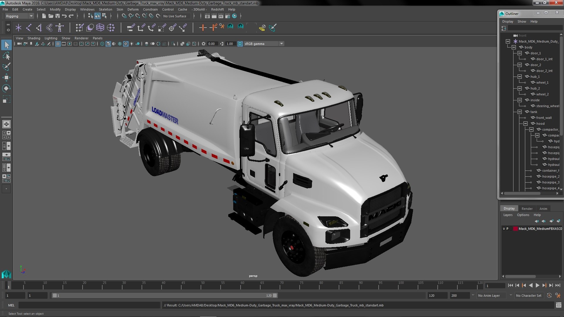 Mack MD6 Medium-Duty Garbage Truck 3D model - TurboSquid 2058206