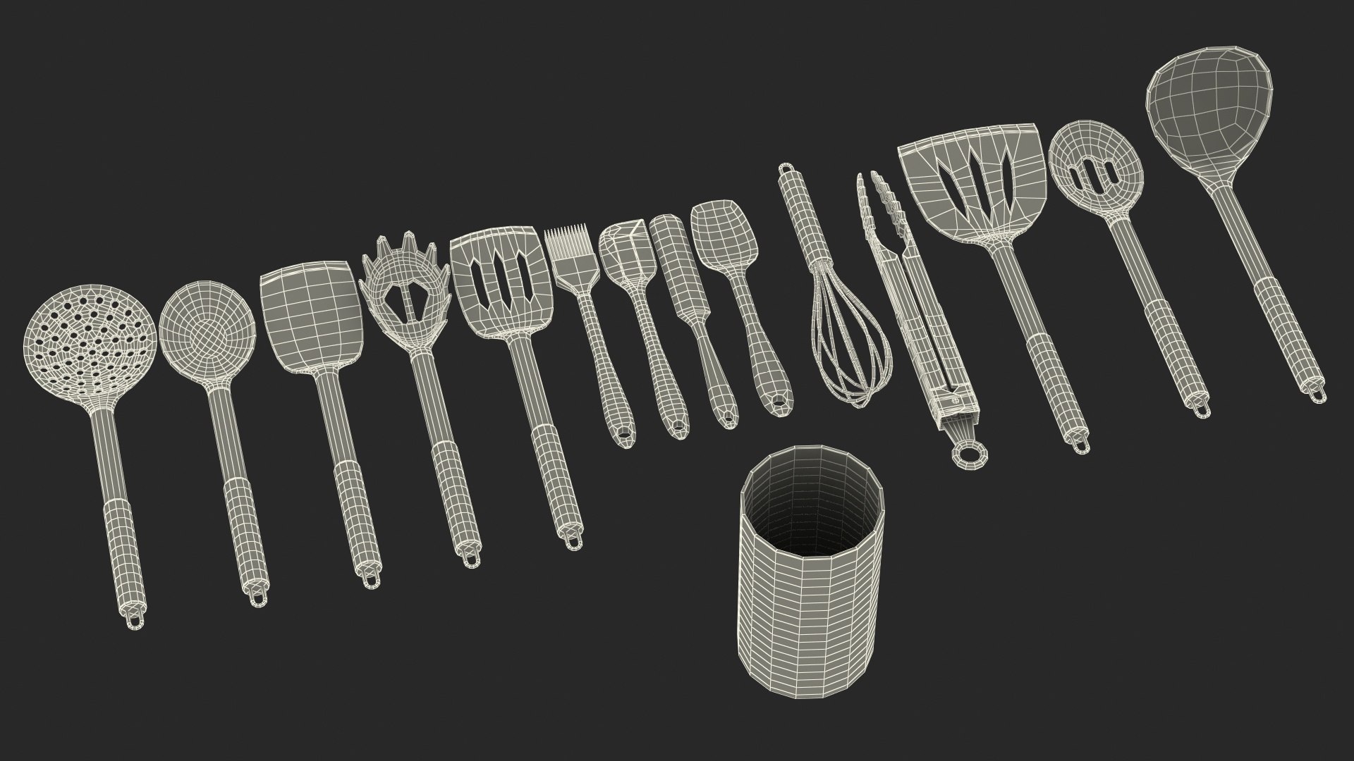 3D Cooking Utensil Set Chrome - TurboSquid 2003385