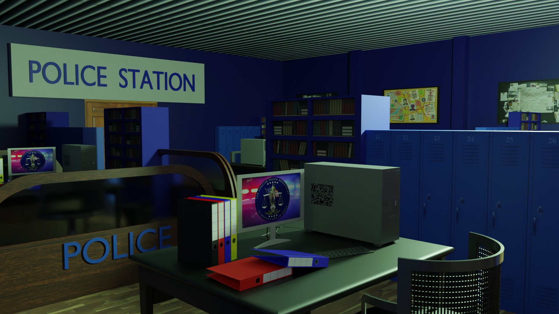 3D Police Station Interior - TurboSquid 2056022