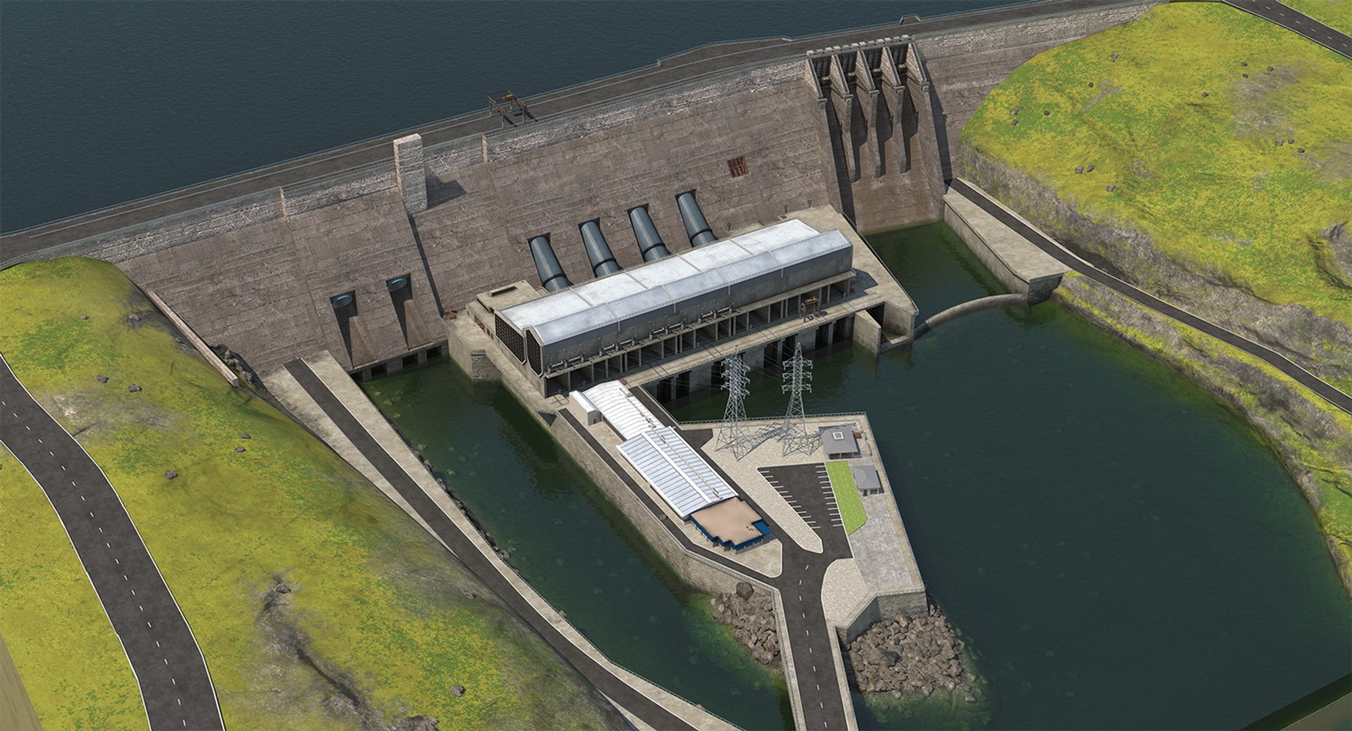 3D Hydroelectric Dam Electric Model - TurboSquid 1362739