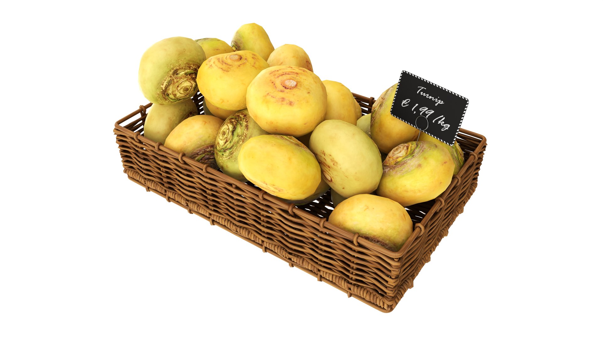 Turnip In Tray With Price Tag 3D - TurboSquid 2314926