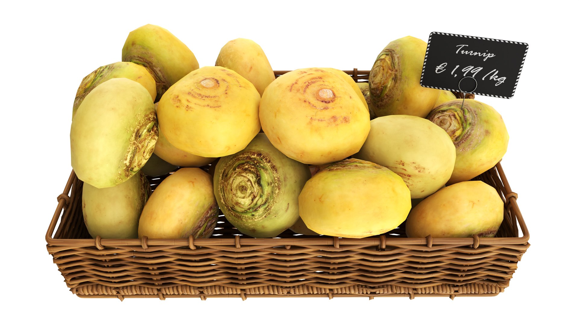 Turnip In Tray With Price Tag 3D - TurboSquid 2314926