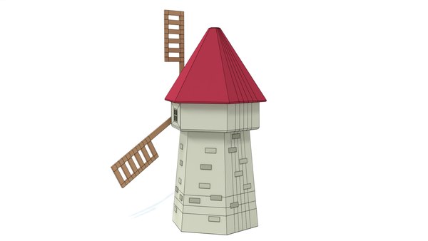 3D Low Poly Cartoon Windmill - TurboSquid 1817623