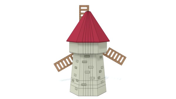 3D Low Poly Cartoon Windmill - TurboSquid 1817623