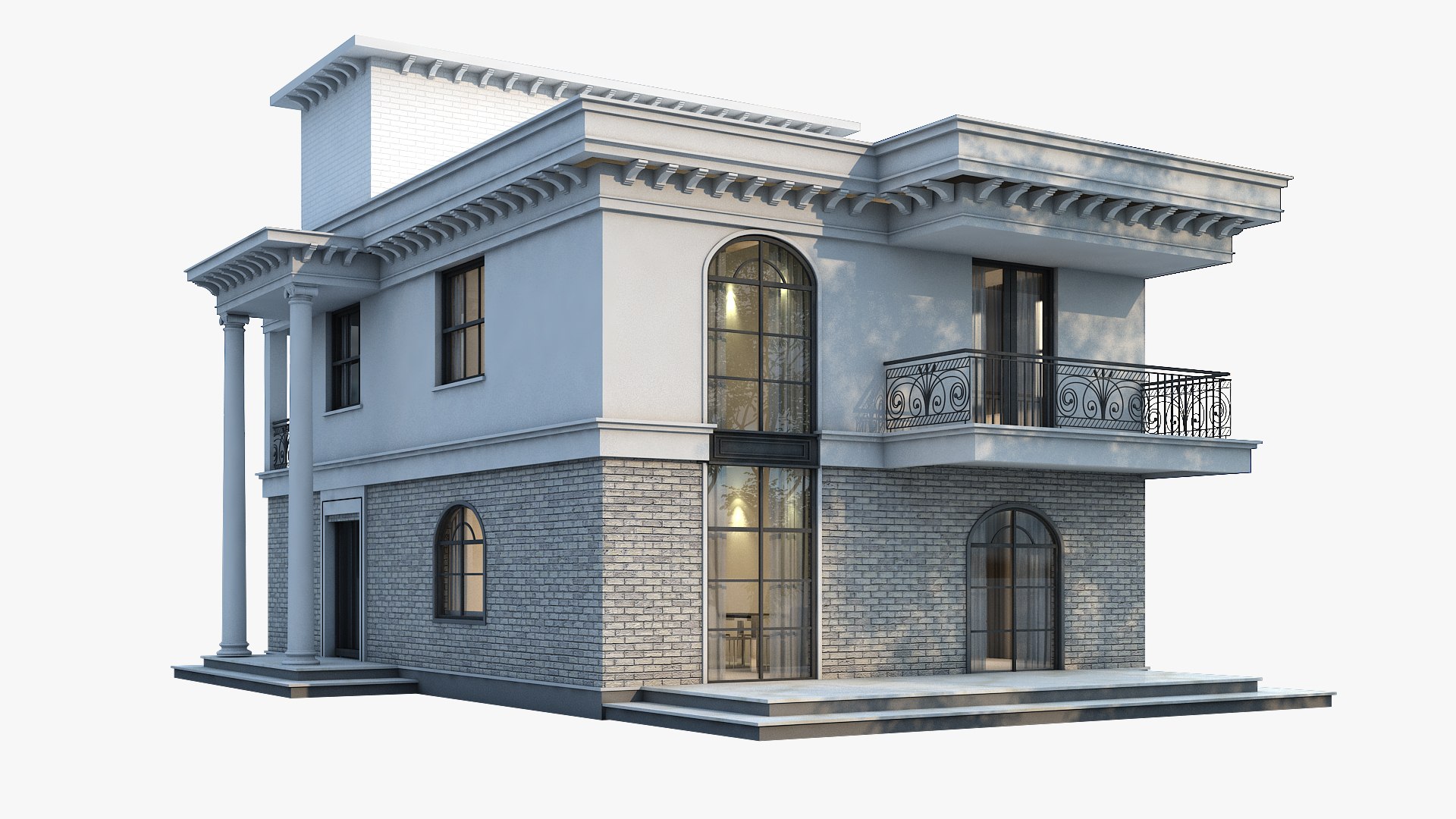 3D Classic Villa 2 model - TurboSquid 1912143