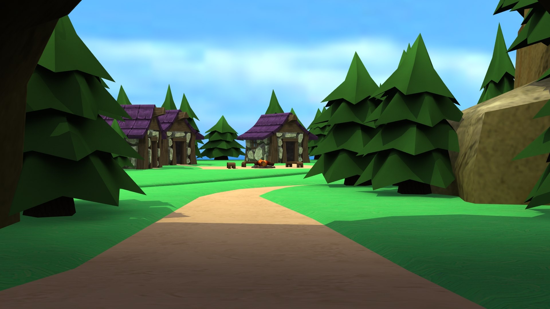 3ds Max Cartoon Island Level