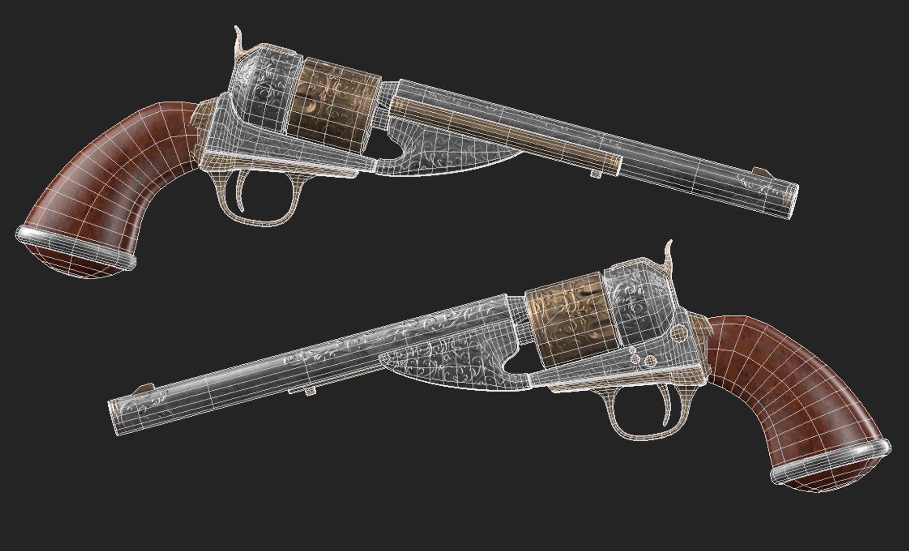 3D Outlaw Revolver - TurboSquid 1939278