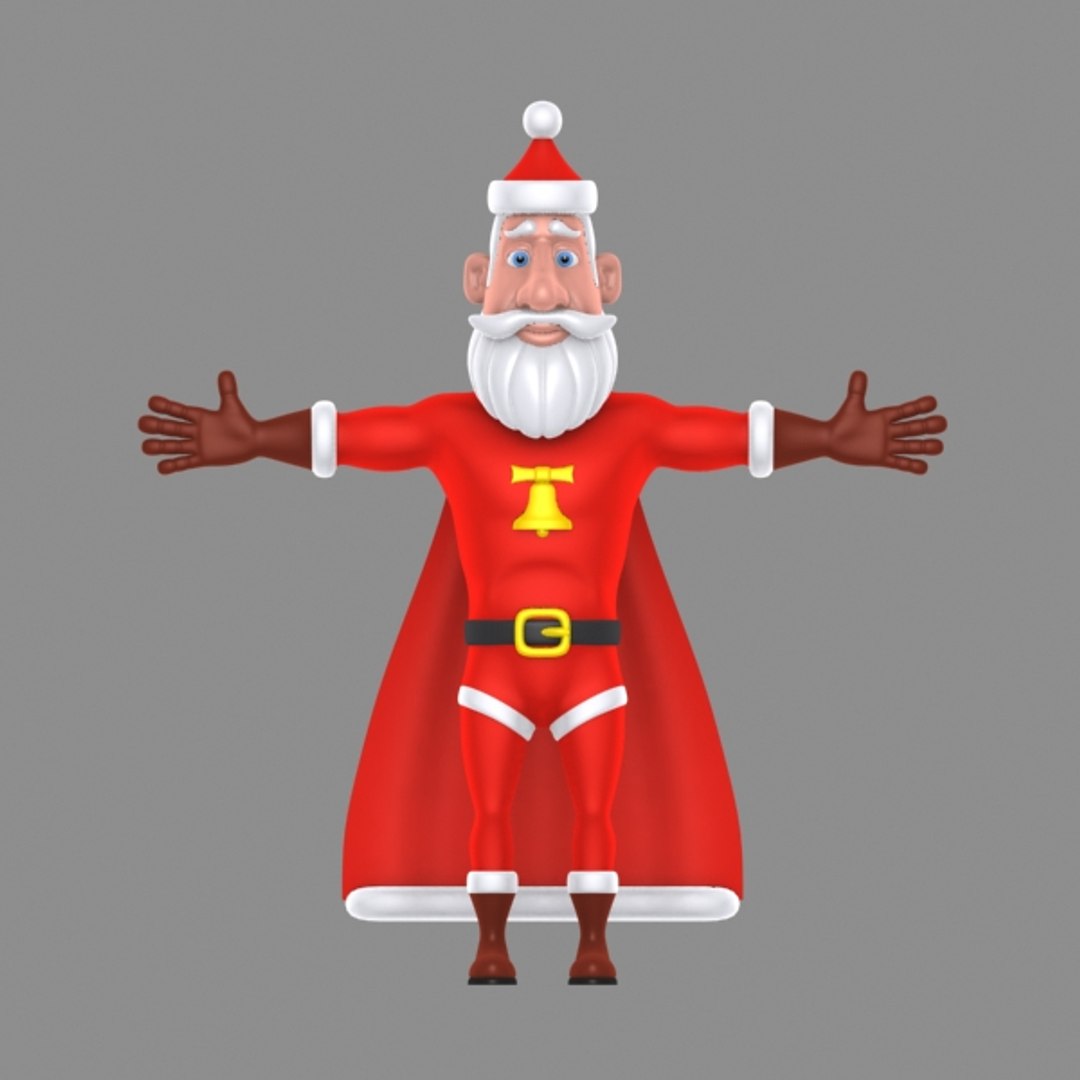 Cartoon Super Santa 3d Max