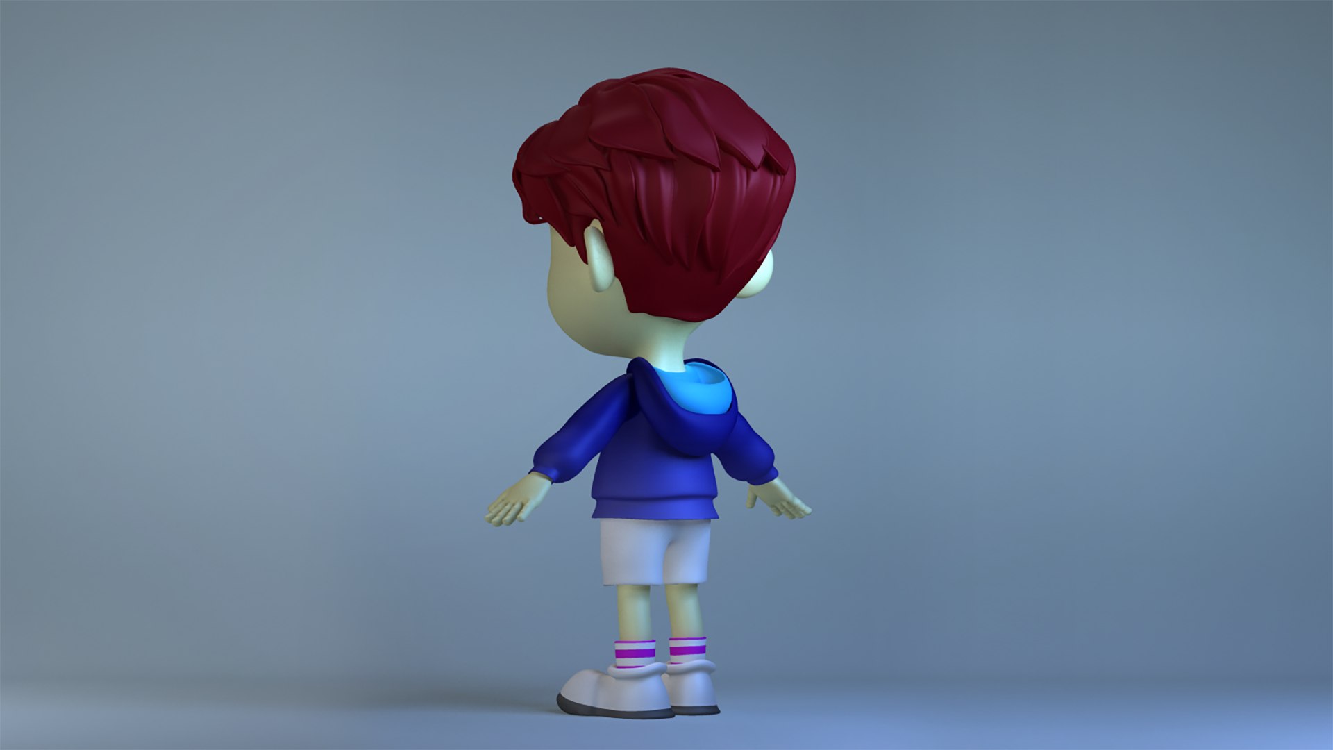 3D Model Animated Characters Students Passersby Cartoon Boys ...