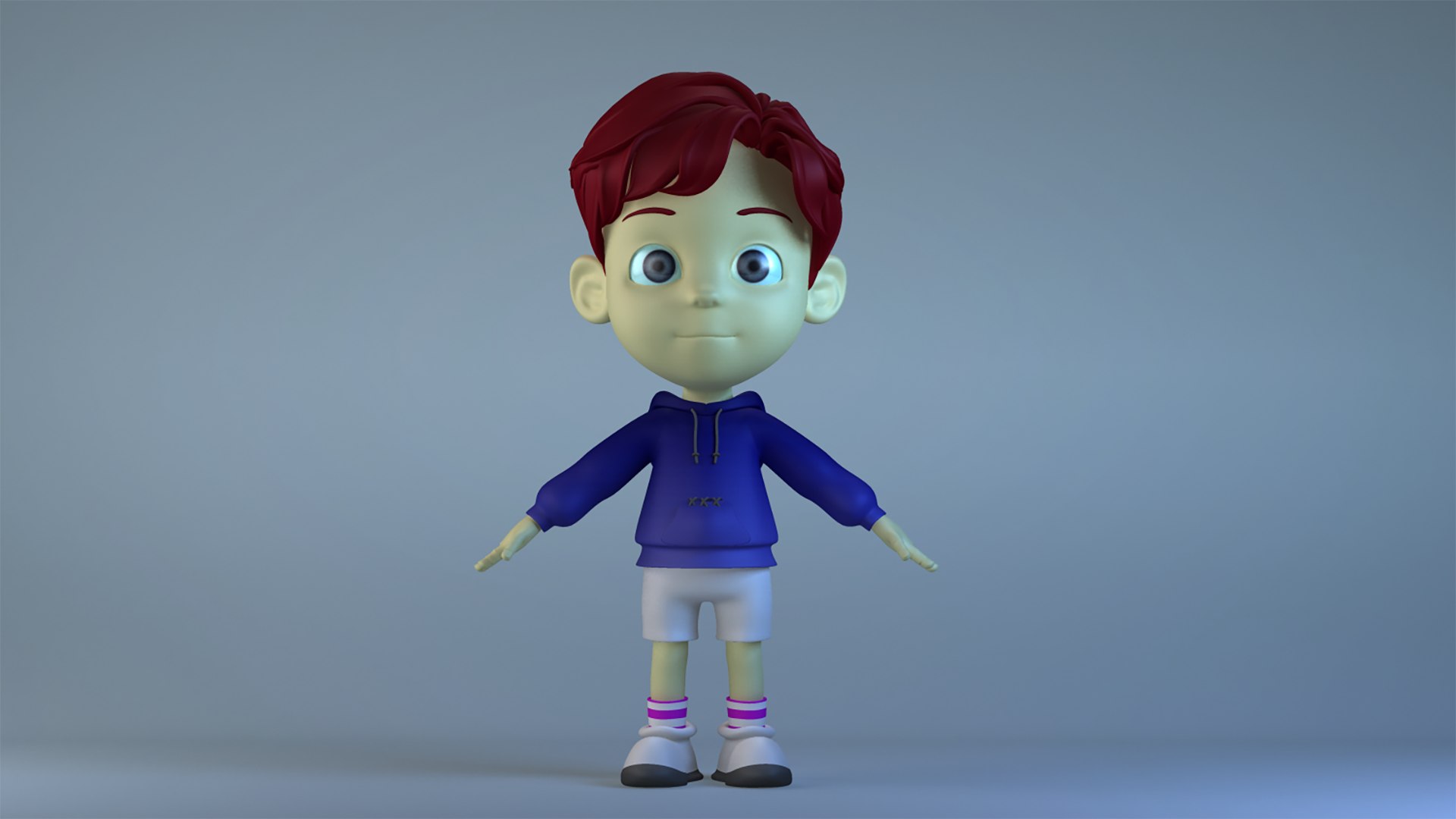 3D Model Animated Characters Students Passersby Cartoon Boys ...