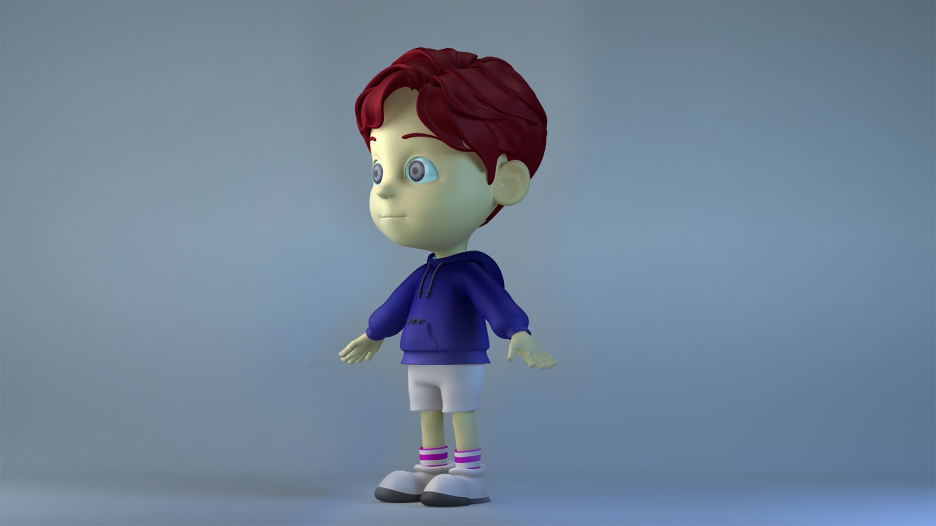3D Model Animated Characters Students Passersby Cartoon Boys ...