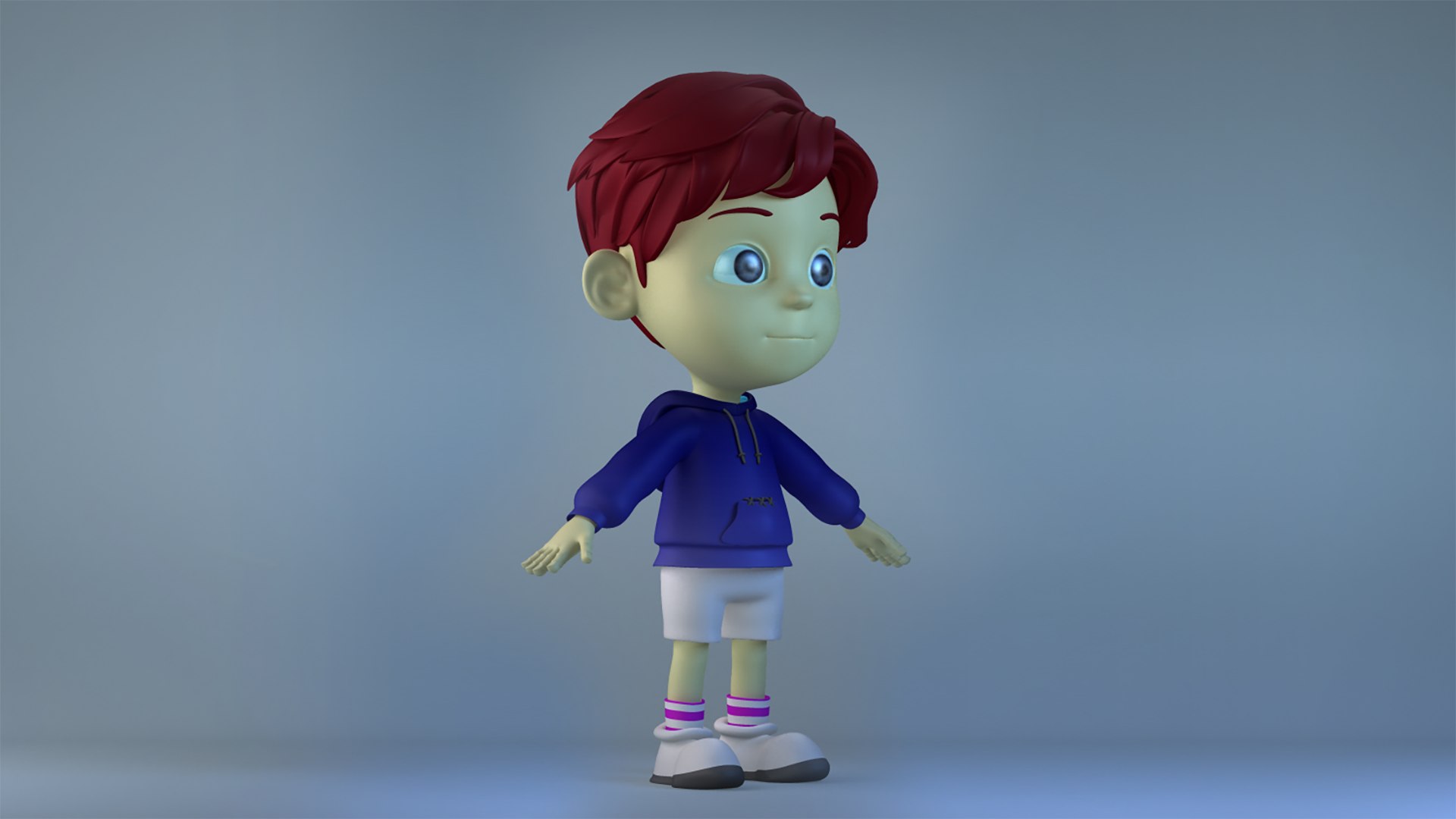 3D Model Animated Characters Students Passersby Cartoon Boys ...