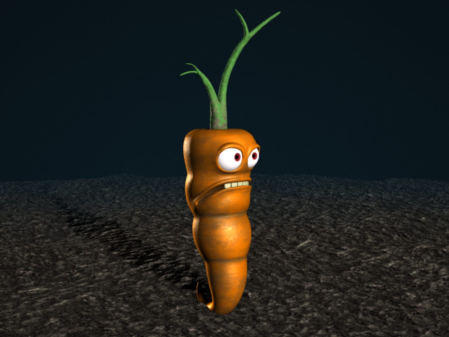 3d evil carrot model