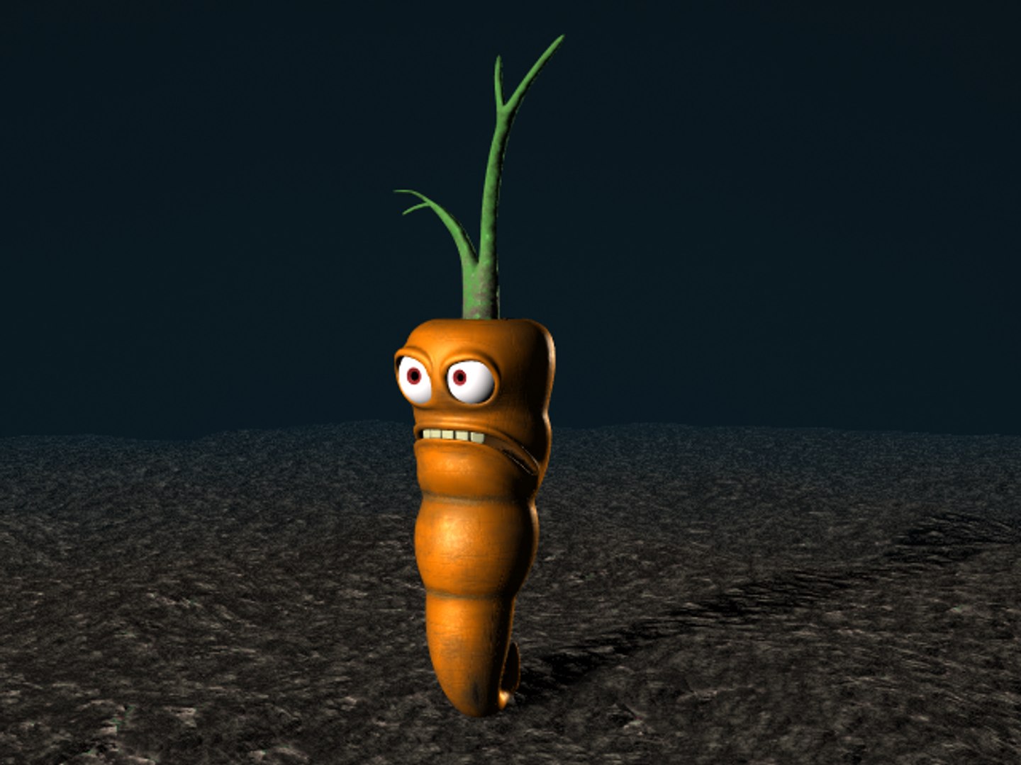 3d evil carrot model