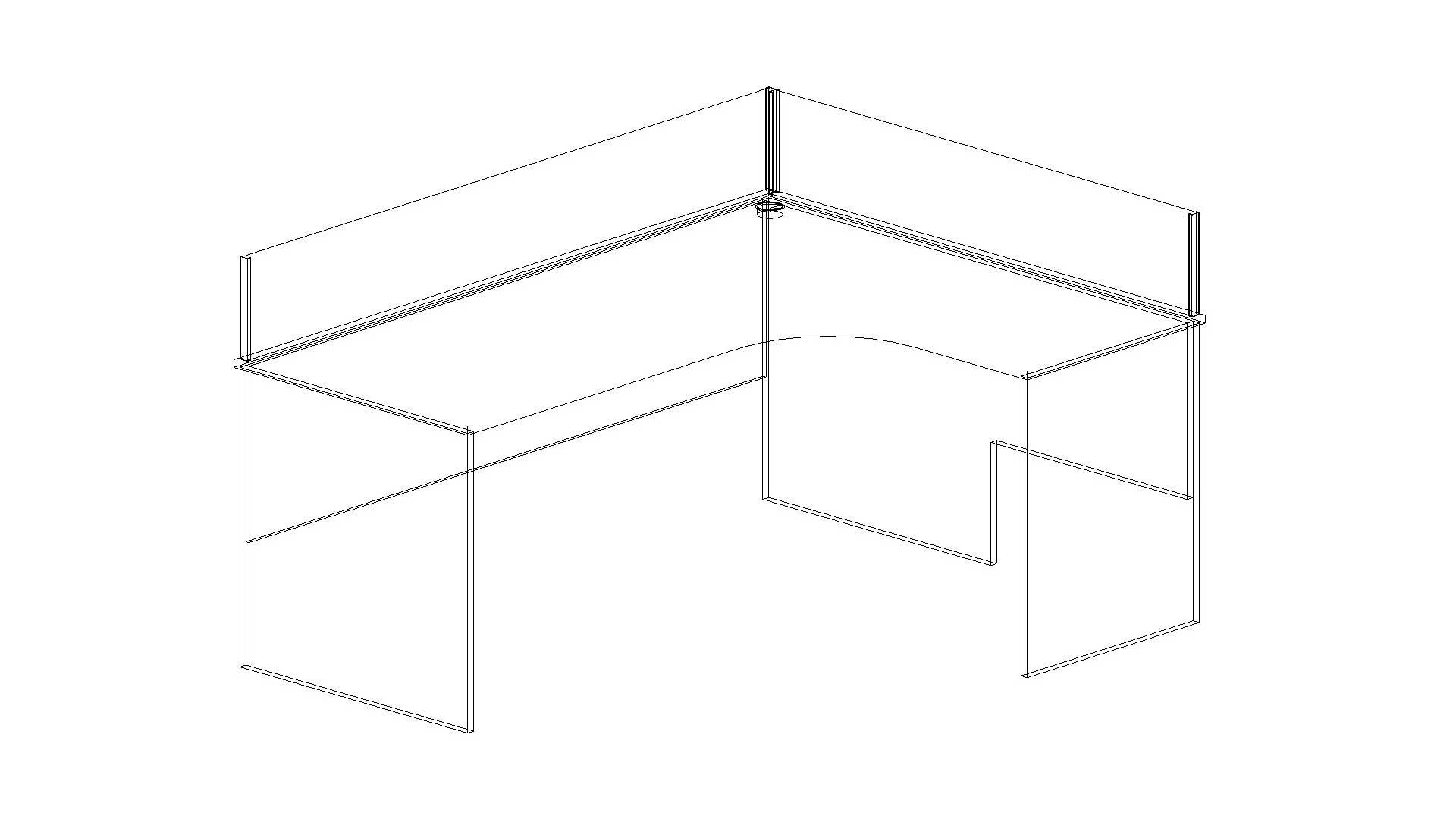 3D L Shaped Office Desk Model - TurboSquid 2039553